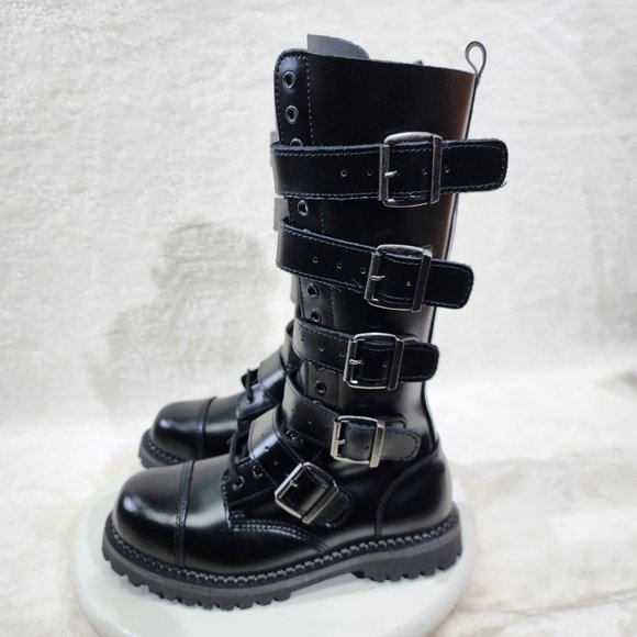 Demonia | Shoes | Demonia Riot8bk 18 Eyelet Unisex Steel Toe Knee Boot ...
